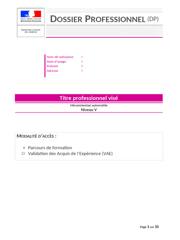 Dossier Pro Mecanique | PDF