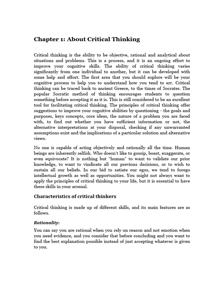 Critical Thinking | PDF