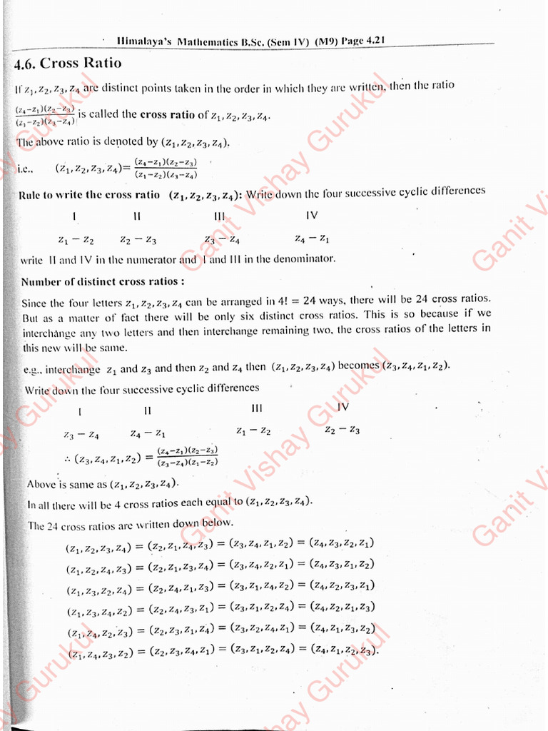 Cross Ratio and Fixed Point Examples | PDF