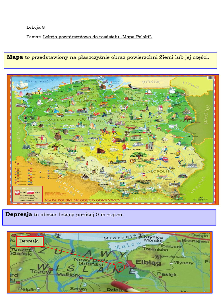Lekcja 8 Lekcja Powtorzeniowa Do Rozdzialu Mapa Polski. Klasa 5 | PDF