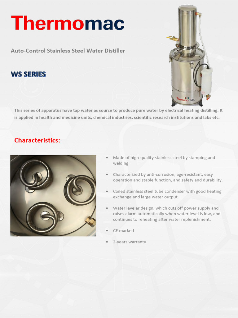 Water Distiller Catalog-Eng Low | PDF