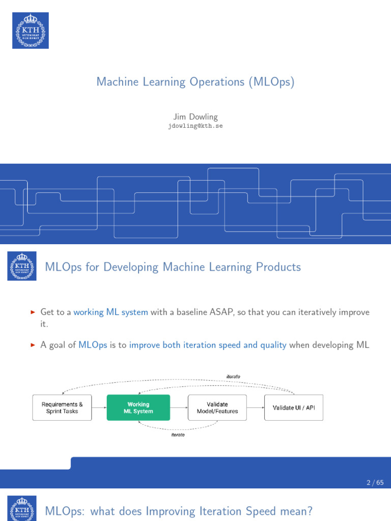 Machine Learning Operations (Mlops) : Jim Dowling | PDF