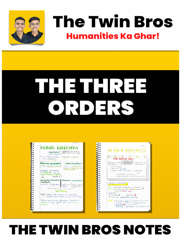The Three Orders Class 11 Notes by The Twin Bros | PDF