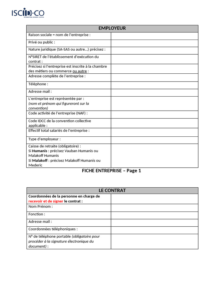 Fiche Entreprise | PDF