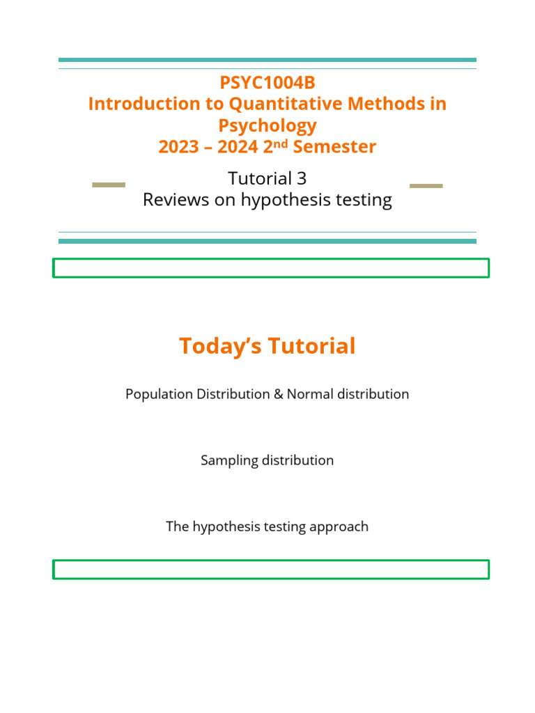 1004B Tutorial 3 Slides | PDF