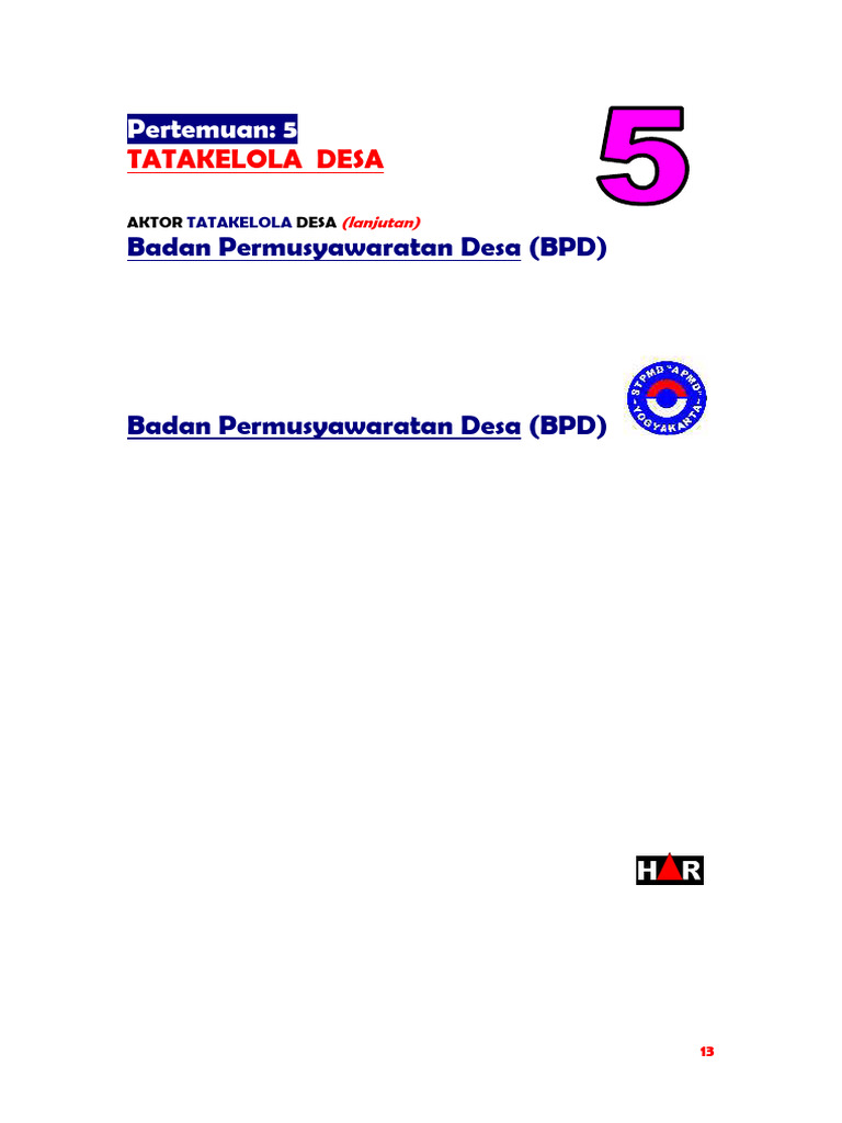 Materi Tatakelola Desa 5 | PDF