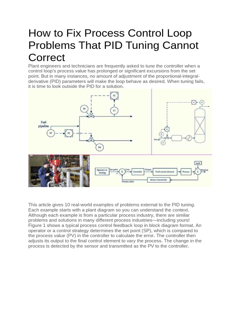 Novikontas - How To Fix Process Control Loop Problems That PID Tuning Cannot Correct | PDF