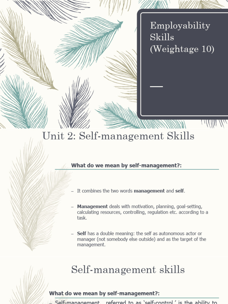 2.AI-Self Management Skill | PDF | Goal | Stress (Biology)