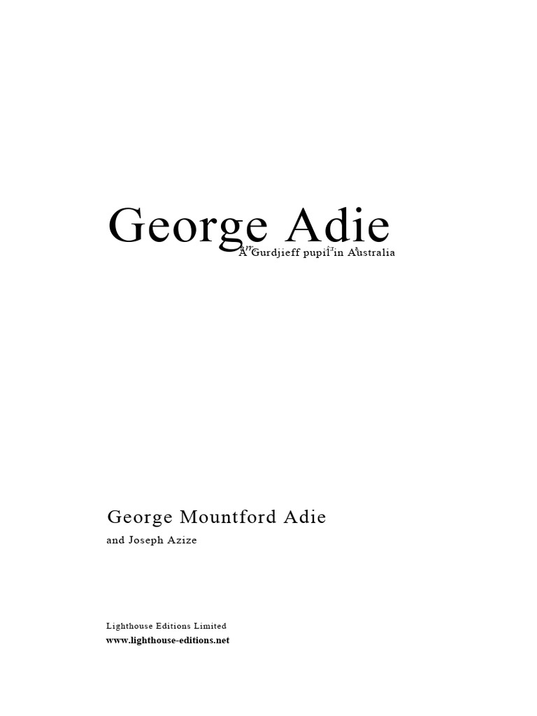 A Gurdjieff Pupil in Australia by George Mountford Adie | PDF