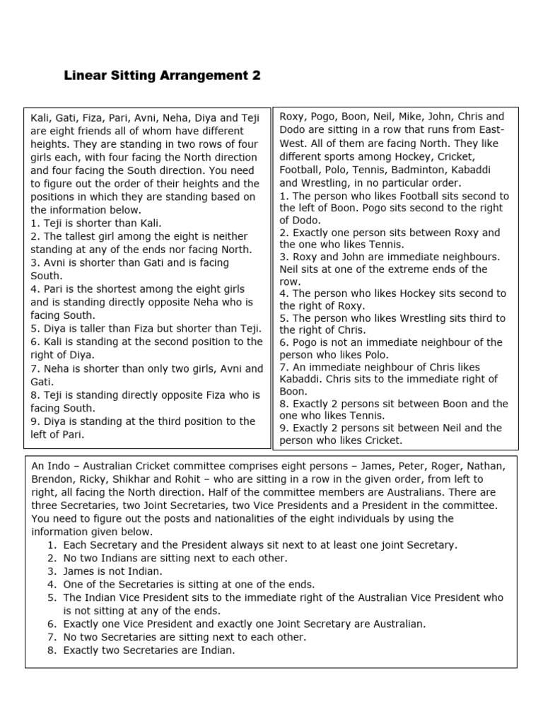 Lsa Practise Sheet | PDF