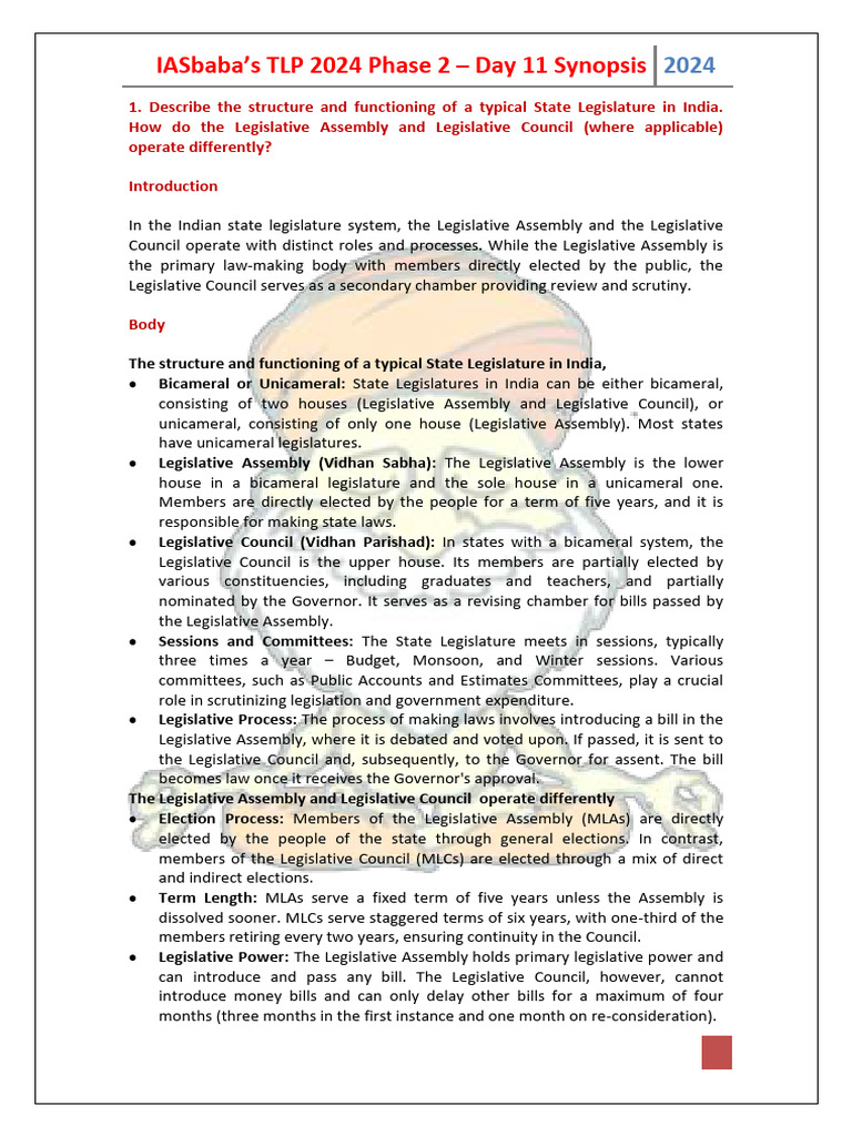 Iasbaba'S TLP 202 - : 4 Phase 2 Day 11 Synopsis | PDF