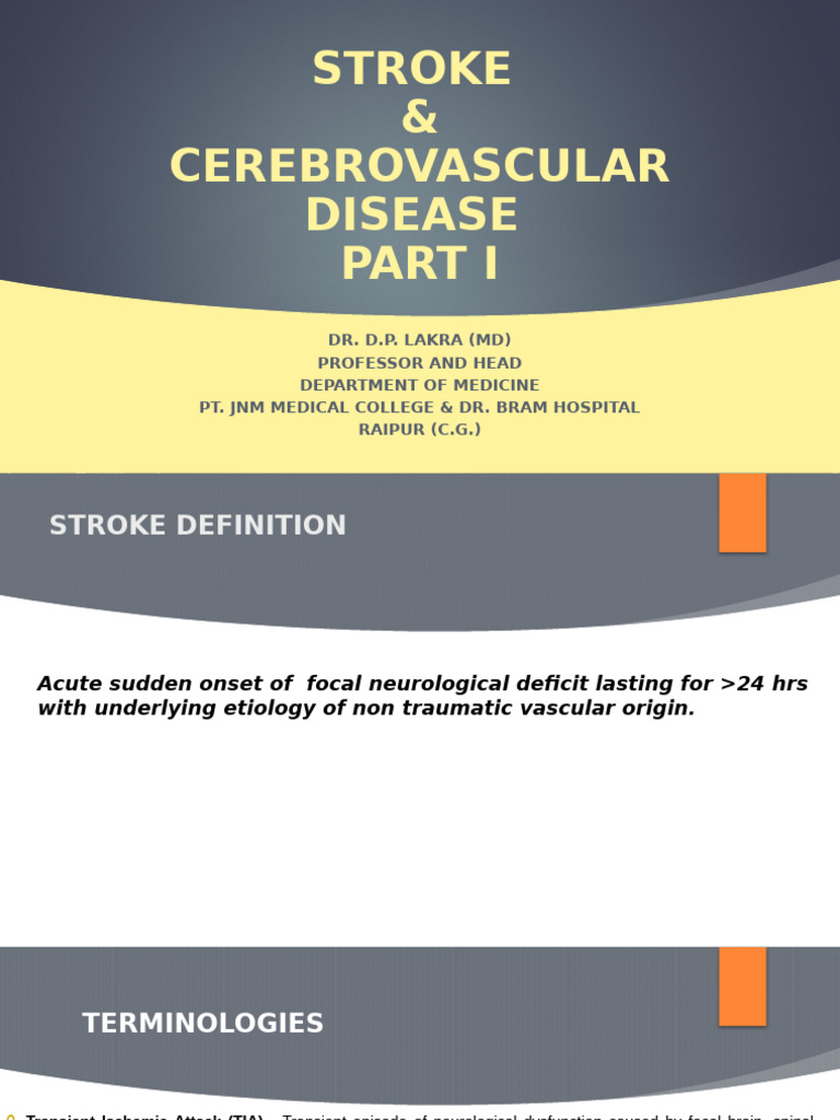 Cerebrovascular Disease and Stroke Part I. | PDF
