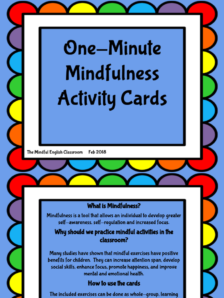 One Minute Mindfulness Cards | PDF