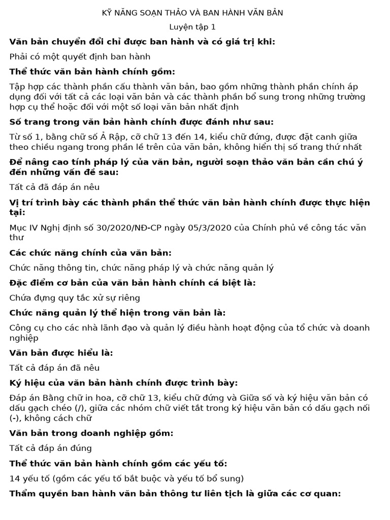 K Năng So N TH o Và Ban Hành Văn B N | PDF