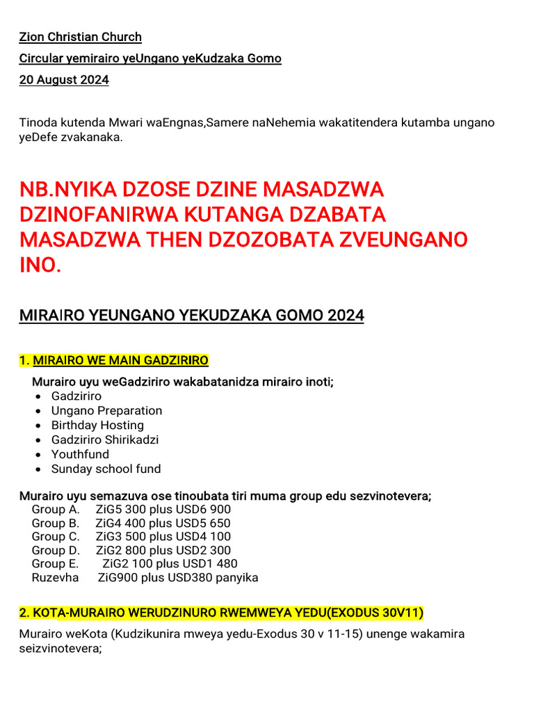 Circular For Kudzaka Gomo Conference 2024-1 | PDF