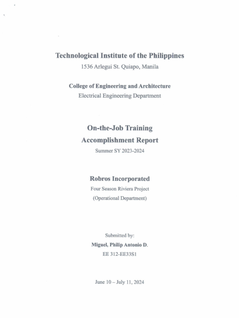 Miguel Philip Antonio Acc - Report | PDF