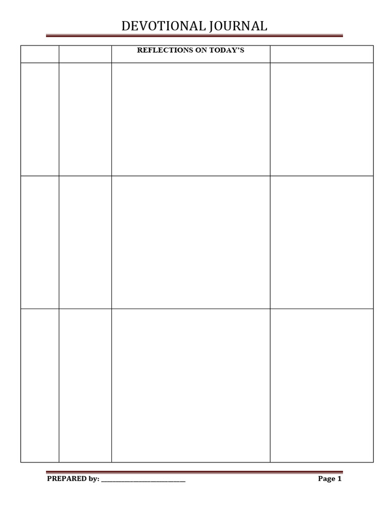 Devotional Journal Template (Month) | PDF
