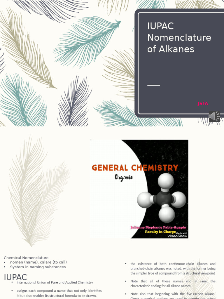 Lecture 3 IUPAC Nomenclature of Alkanes | PDF