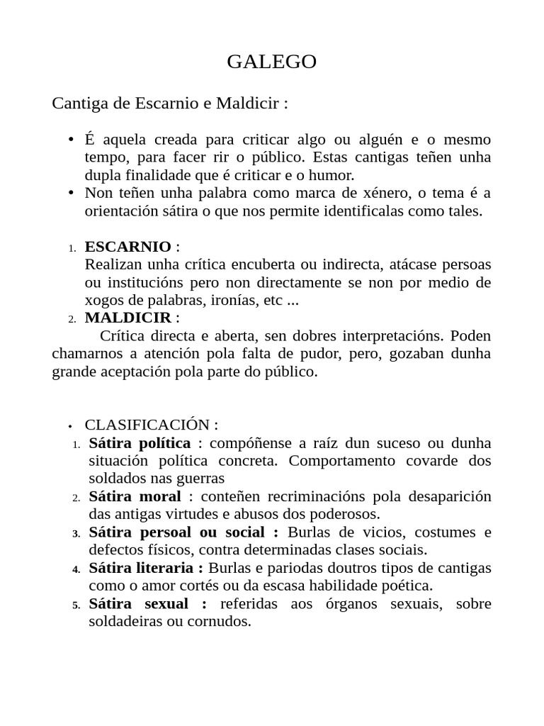 Gallego Tema 2 | PDF