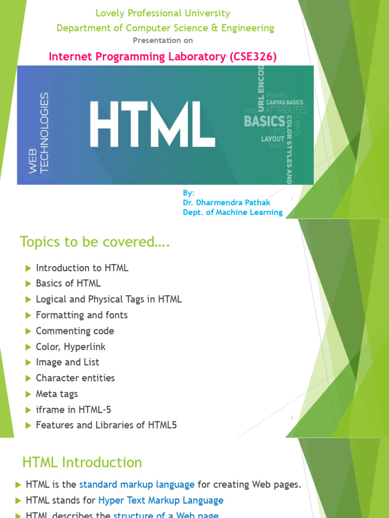 CS326 - Internet Programming Laboratory - Unit1 Unit2 PPTs | PDF