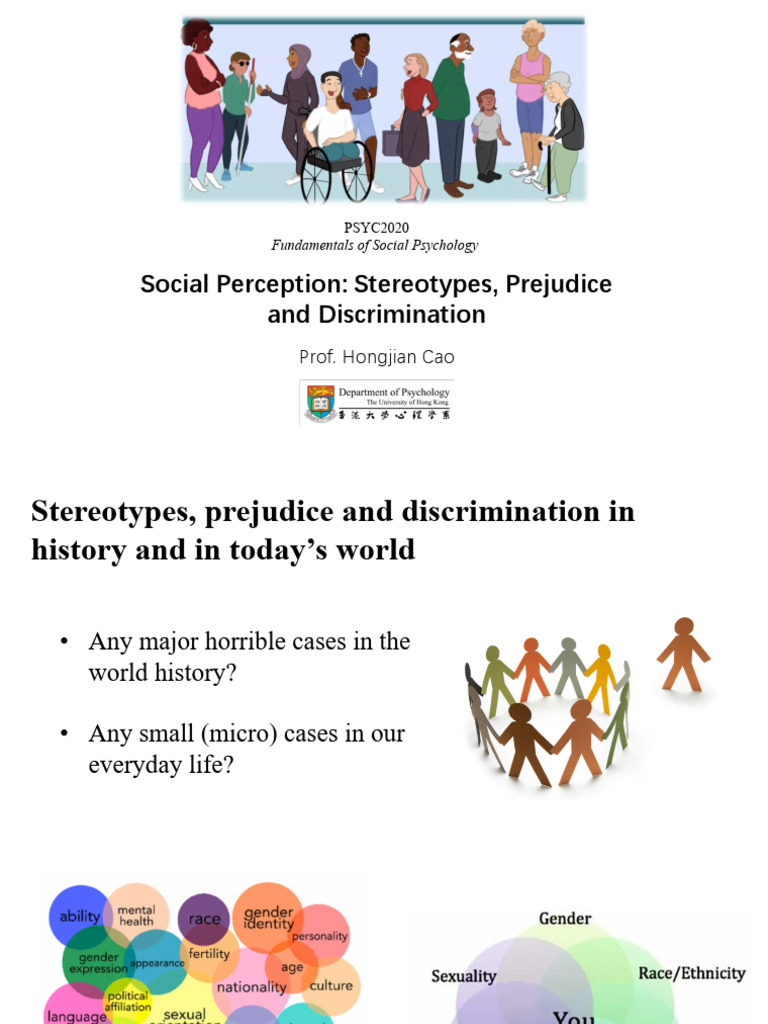 Class #4 Social Perception-Stereotypes, Prejudice and Discrimination - S | PDF