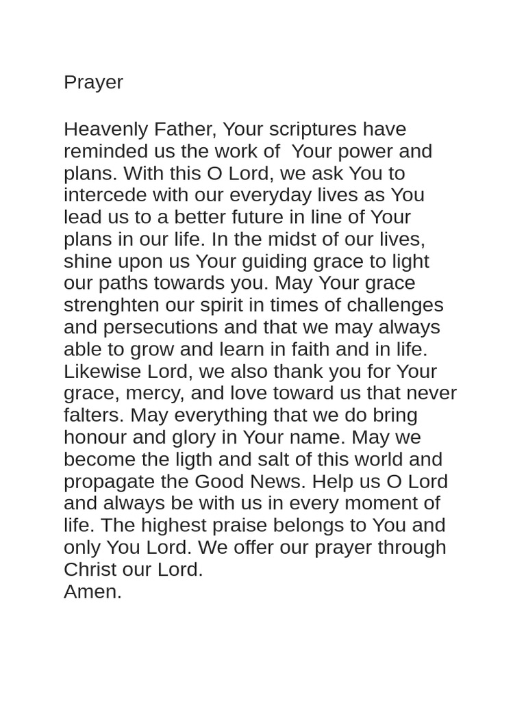 Prayer Exodus 10 | PDF