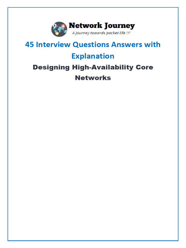 Designing High-Availability Core Networks - 45 Interview Questions With ...