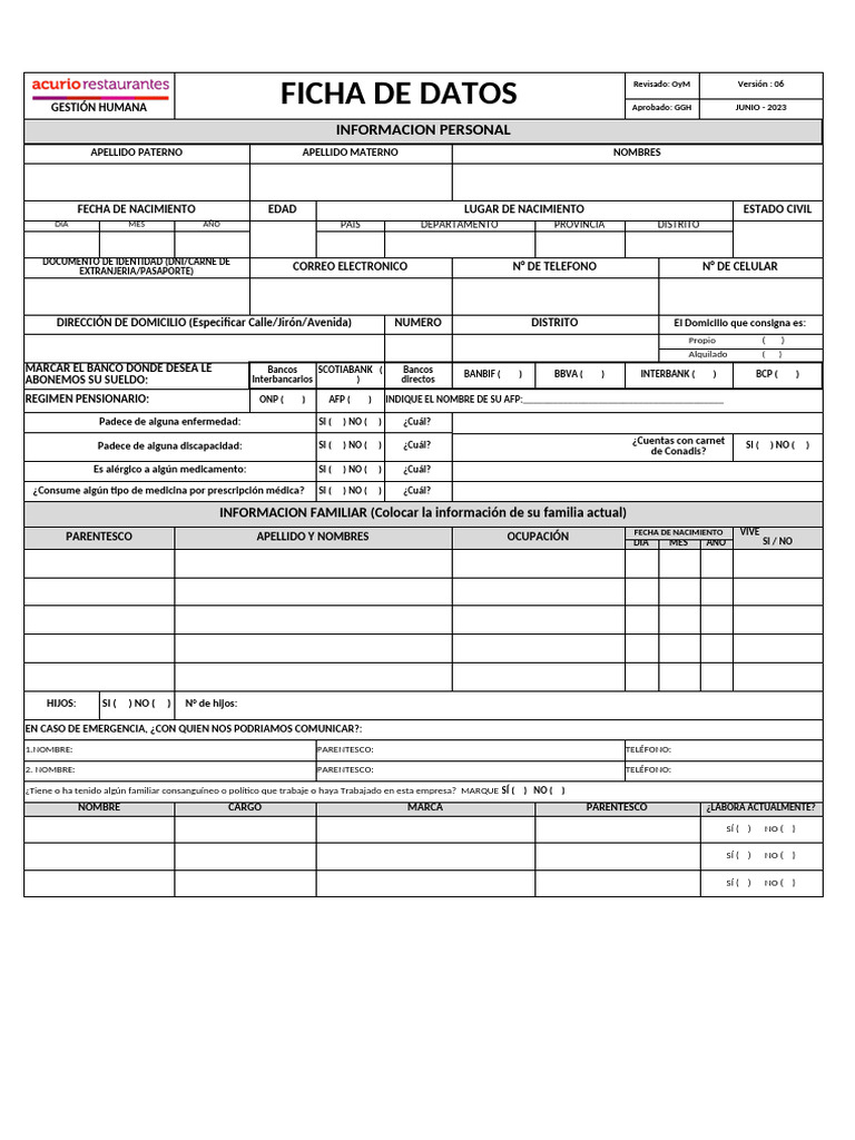 Ficha de Ingreso - cm2023 - CM | PDF