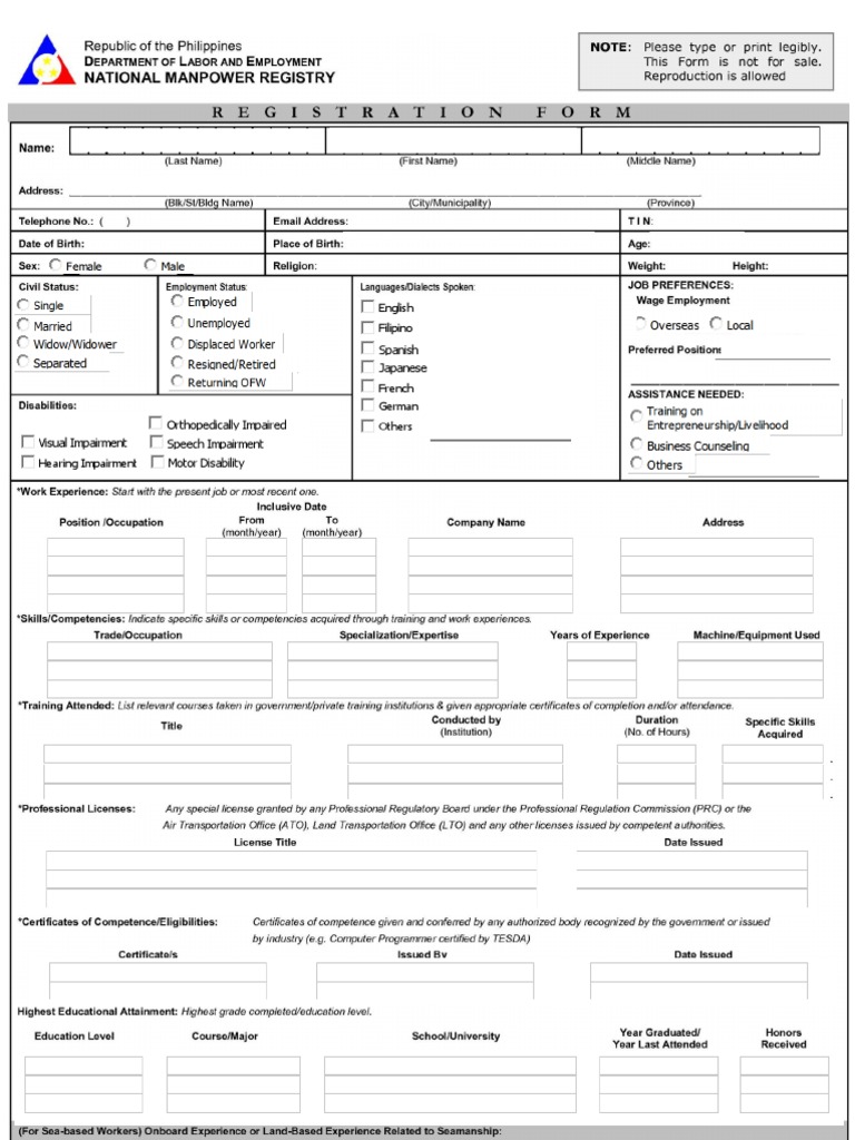 Dole Form | PDF