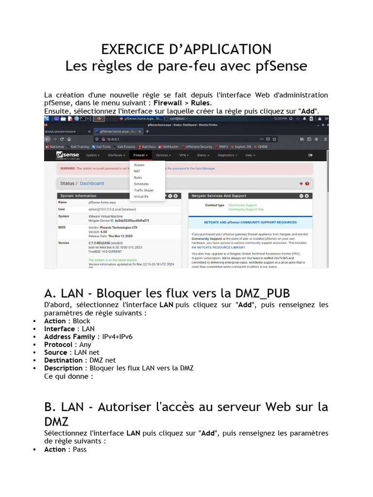 EXERCICE D'APPLICATION | PDF | Port (Computer Networking) | Telecommunications