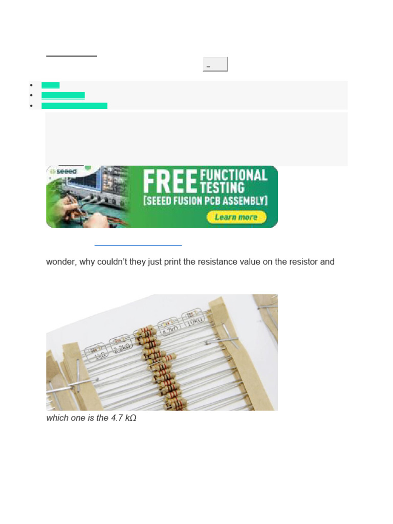 Resistor Color Coded PDF | PDF | Resistor | Printed Circuit Board
