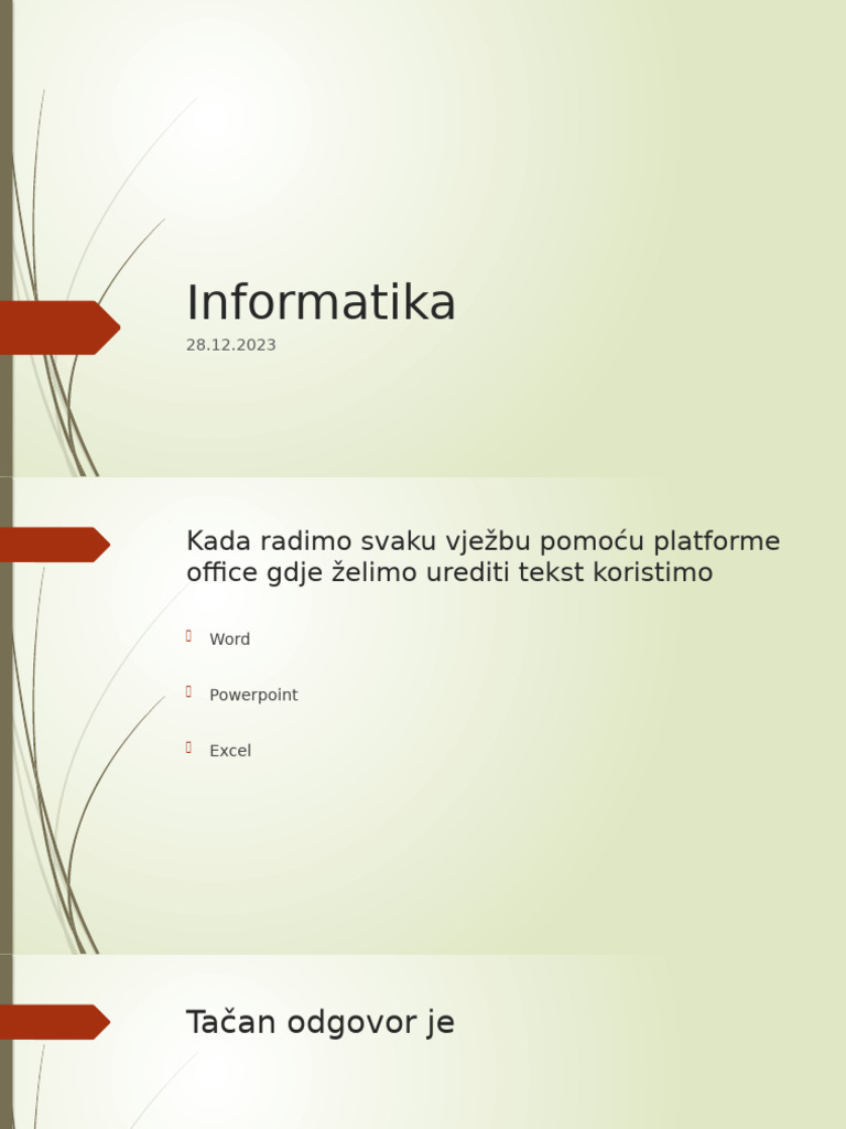 Kopija Datoteke Informatika (Vježba) Za 4. I Ponavljanje 5. Razred. | PDF