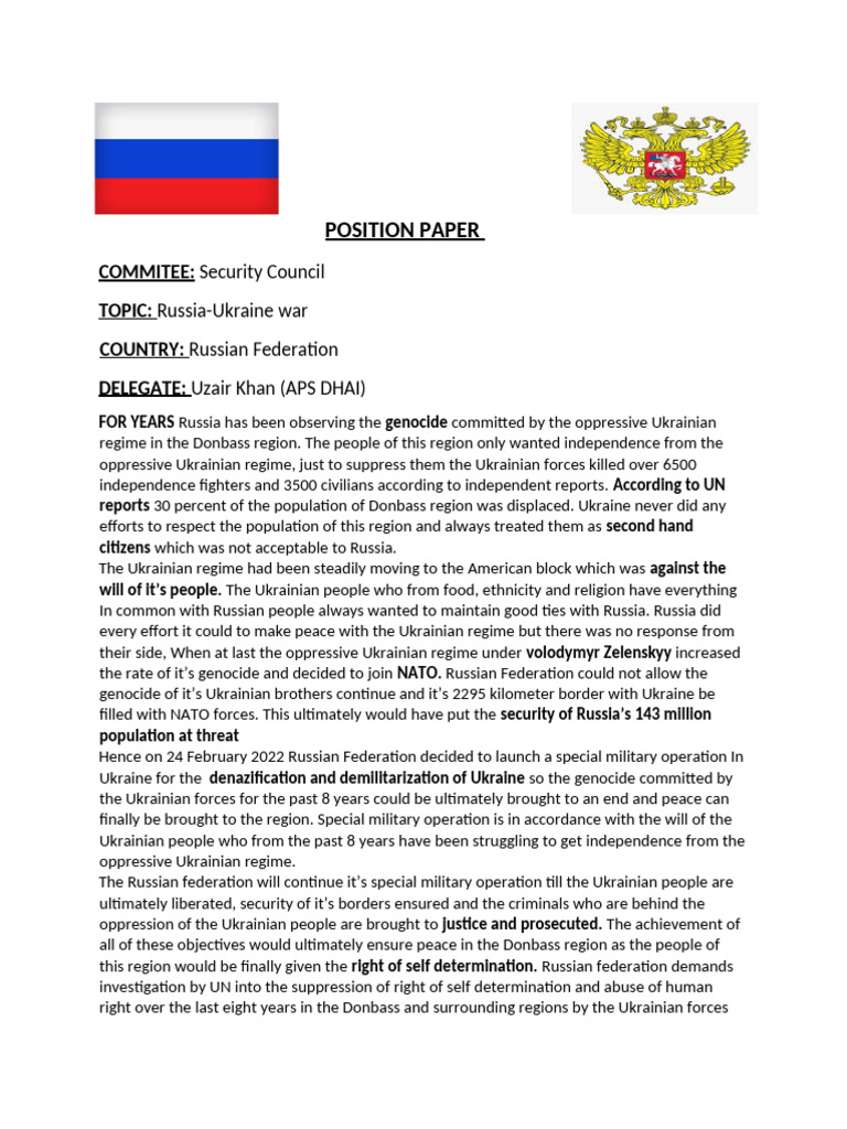 Russian Position Paper | PDF