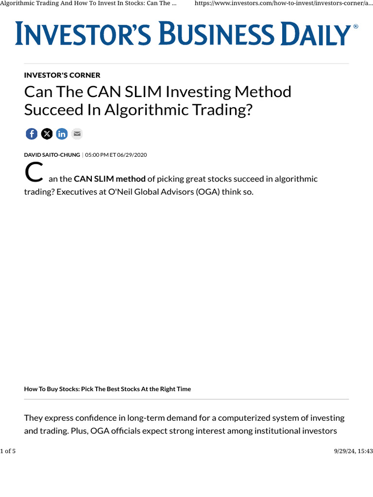 IBD - Algorithmic Trading | PDF