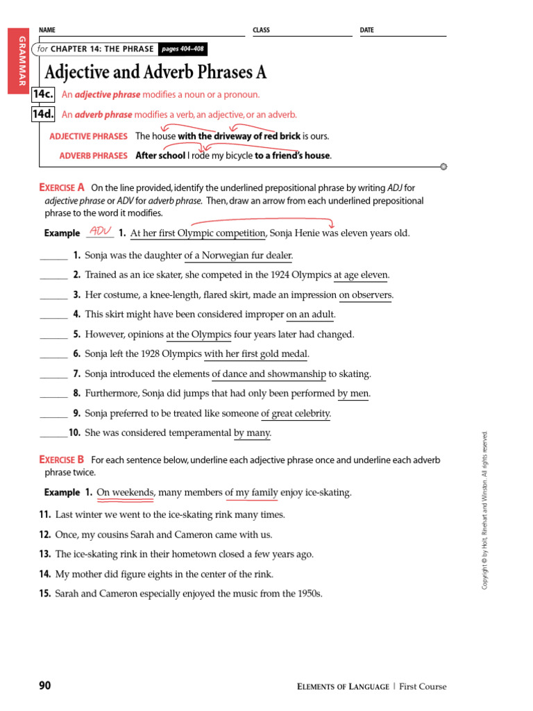 Adjective - Adverb - and Participial Phrases | PDF