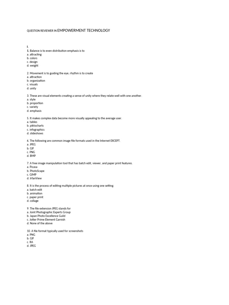 Question Reviewer in Empowerment Technology | PDF | Mail | Technology ...
