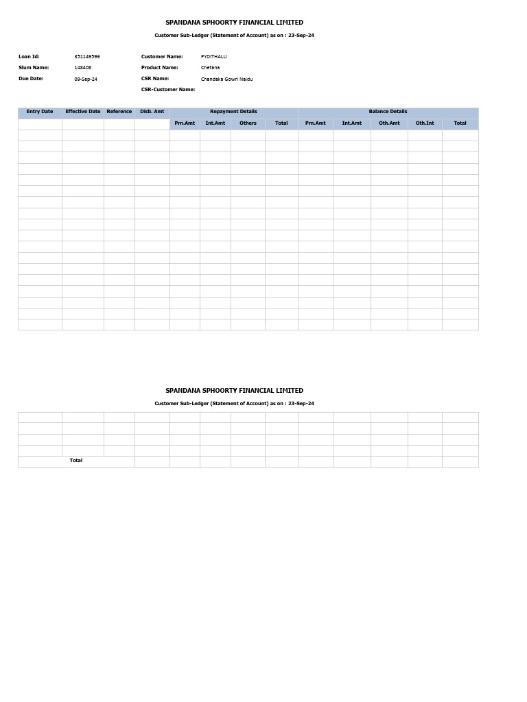 Customer Sub-Ledger | PDF