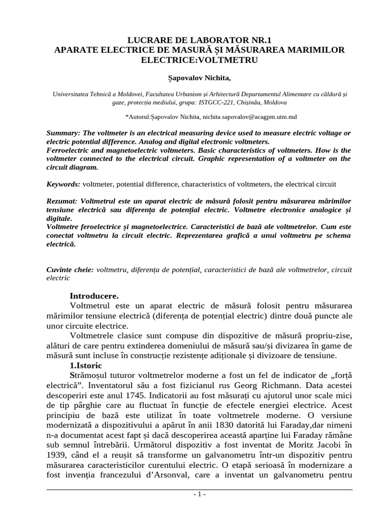 Lucrare de Laborator NR 1 | PDF