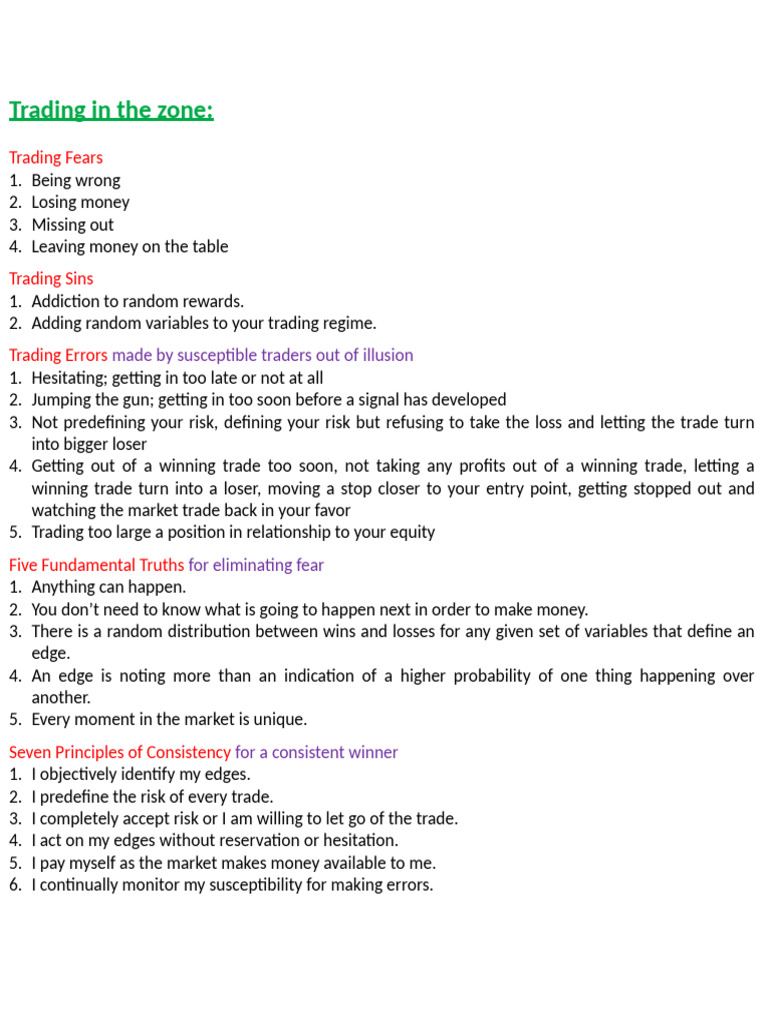 Trading in The Zone | PDF