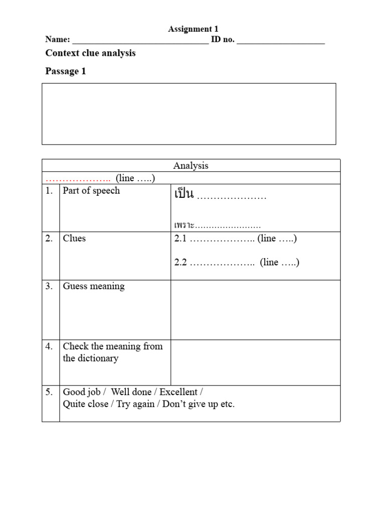 Format - Context Clue Analysis | PDF