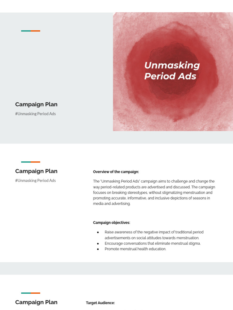 Unmasking Period Ads Campaign Plan | PDF