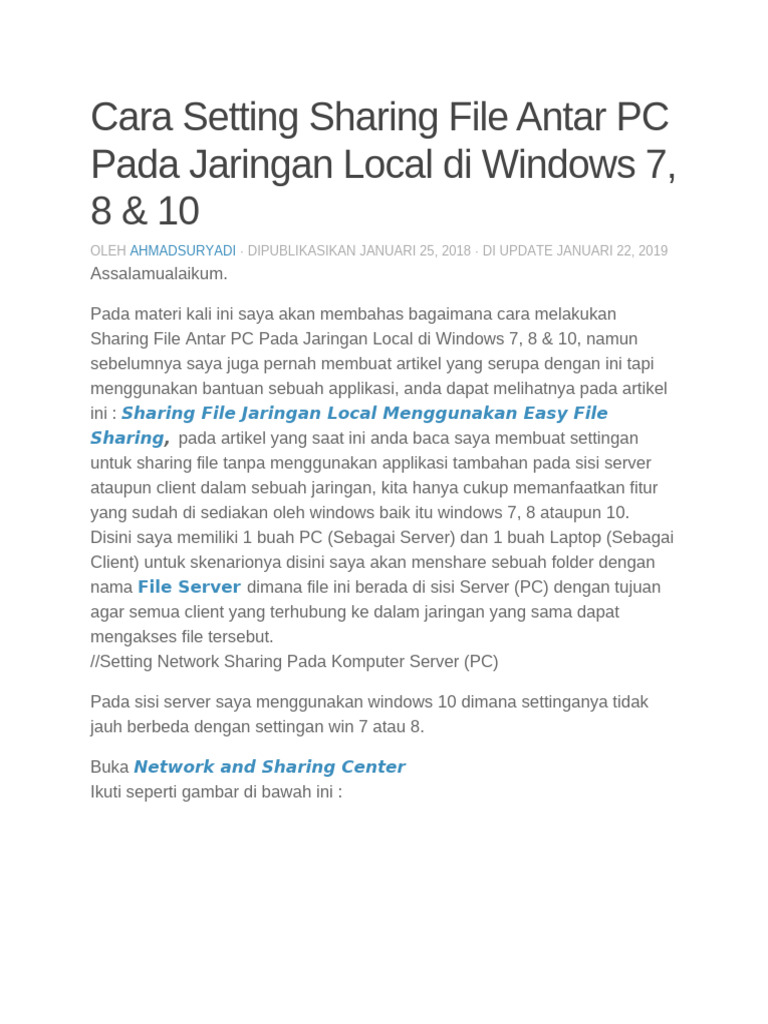 File Sharing Windows | PDF