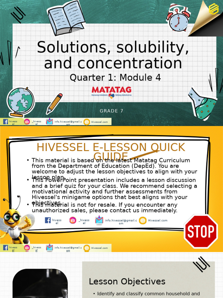 Module 4 - Solutions Solubility and Concentration - GR 7 Tzeqqb | PDF