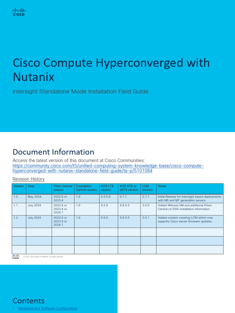 CCH With Nutanix Intersight Standalone Installation v1.2 | PDF