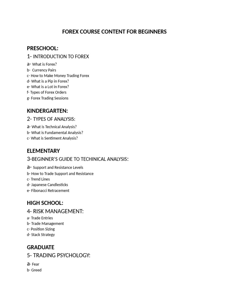 Forex Course Content | PDF