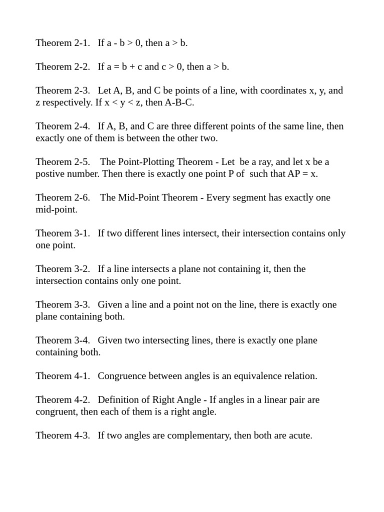Geometry List of All Statements | PDF | Geometry | Language Arts ...