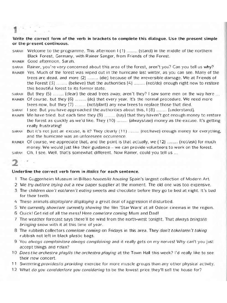 Present Tenses | PDF