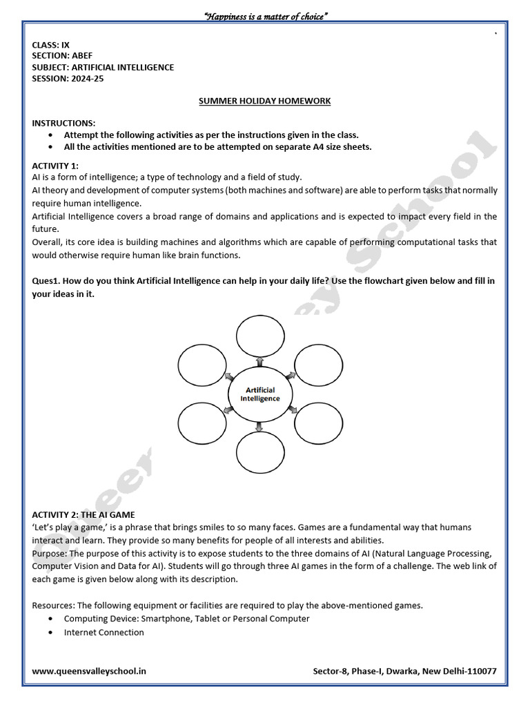 HHW - Ix - Artificial Intelligence | PDF