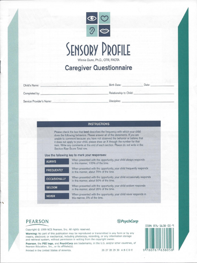 Sensory Profile Caregiver | PDF