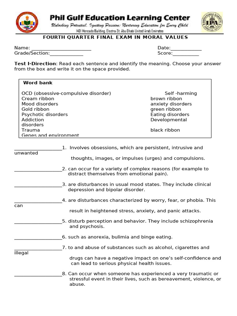 Moral Values 6 4rth Final | PDF
